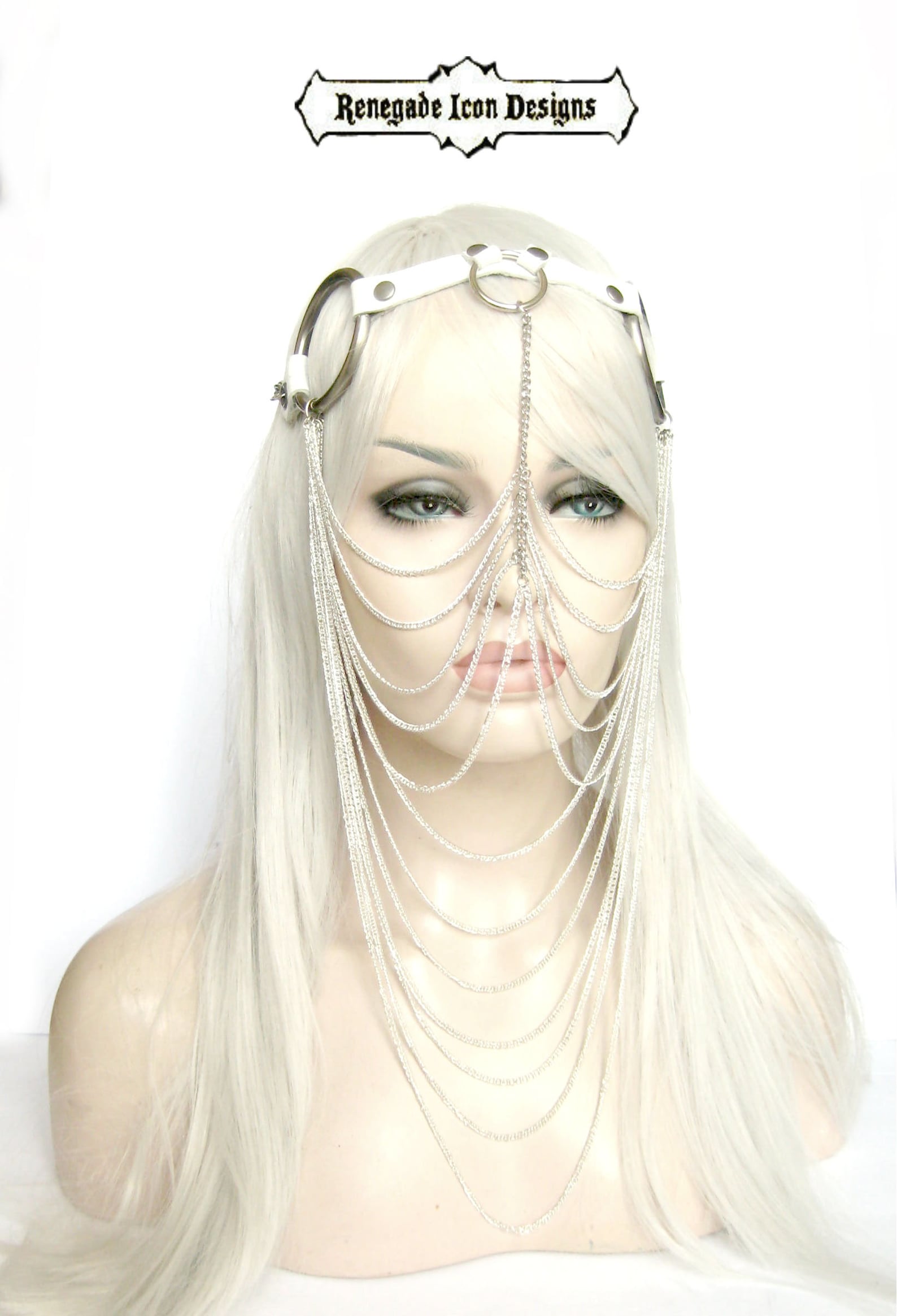 Unisex Leather Face Harness,exotic Face Jewelry,versatile Leather Chain ...