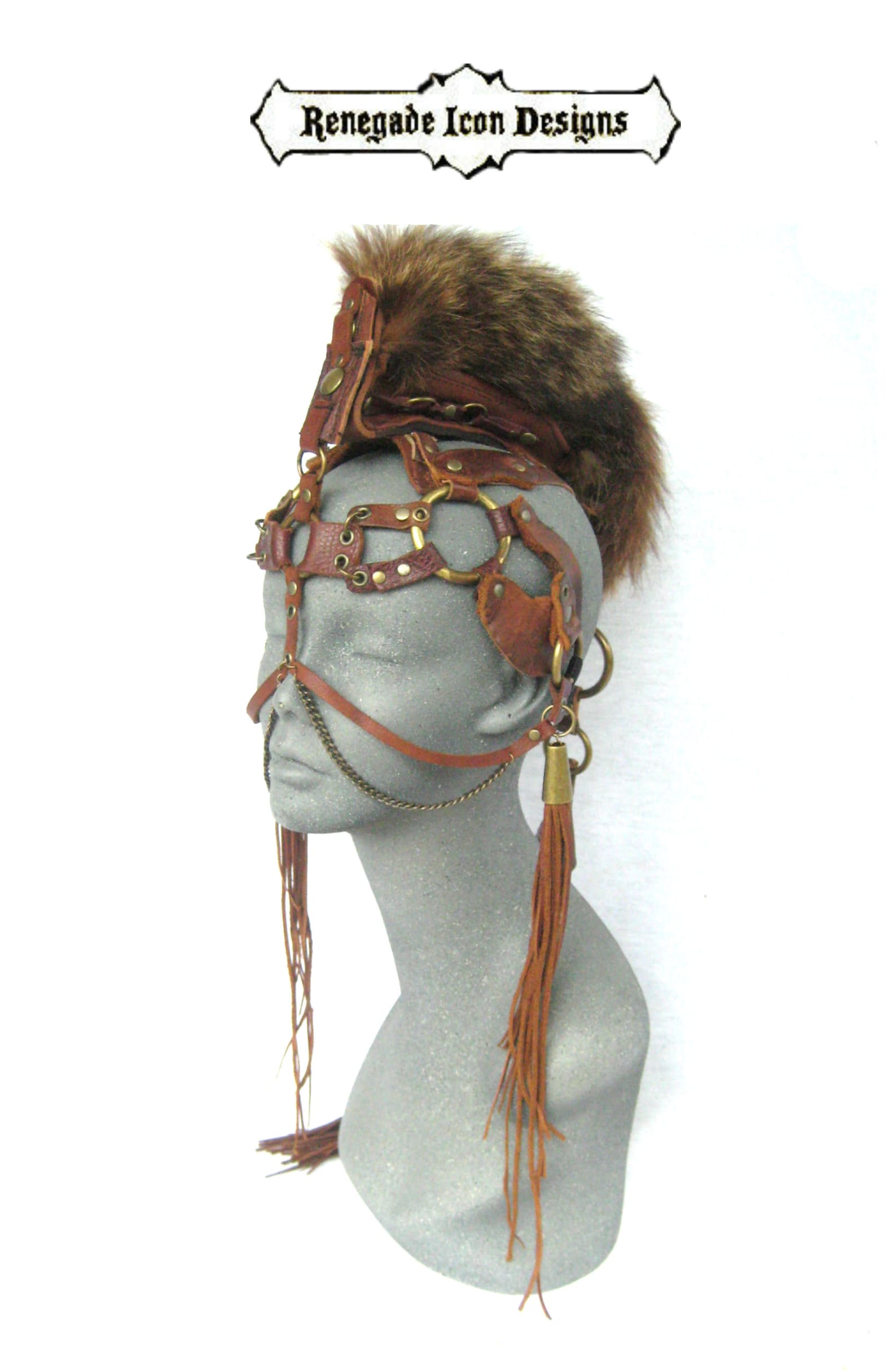 Savage, Roadkill Leather Mohawk, Wasteland Warrior Headpiece, Leather ...