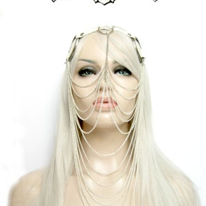 Unisex Leather Face Harness,exotic Face Jewelry,versatile Leather Chain ...