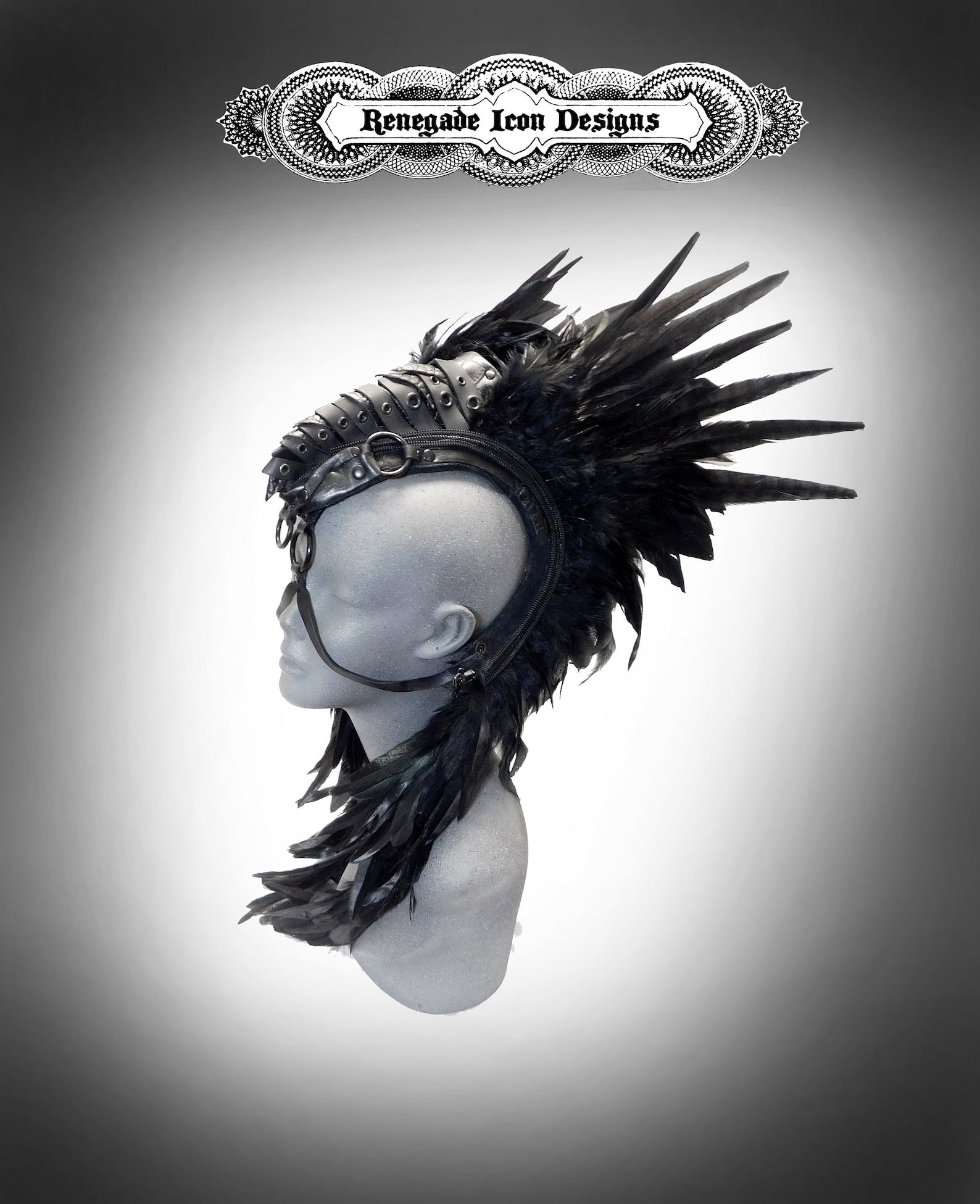 Mohawk Feather Headpieceshaman Headdresswarrior Mohawkwing - Etsy