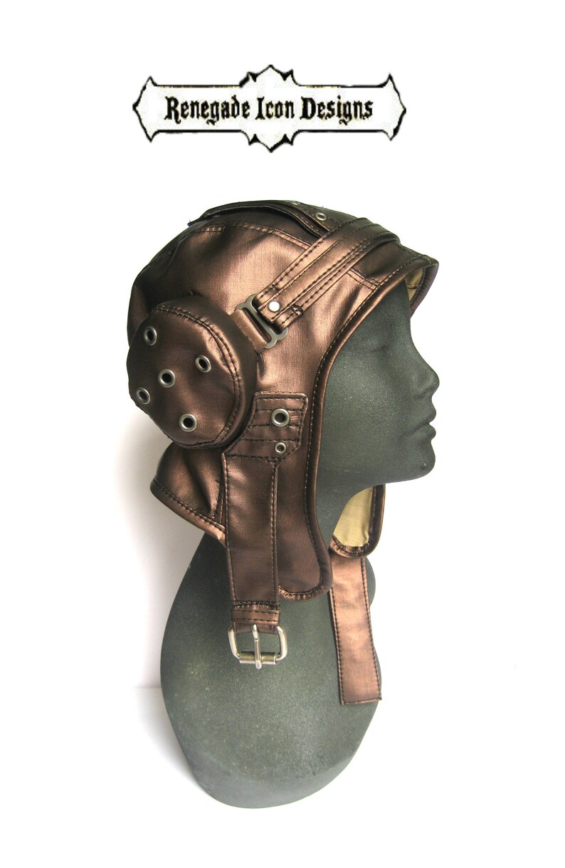 Aviator hat flight cap tank girl Copper Metallic | Etsy