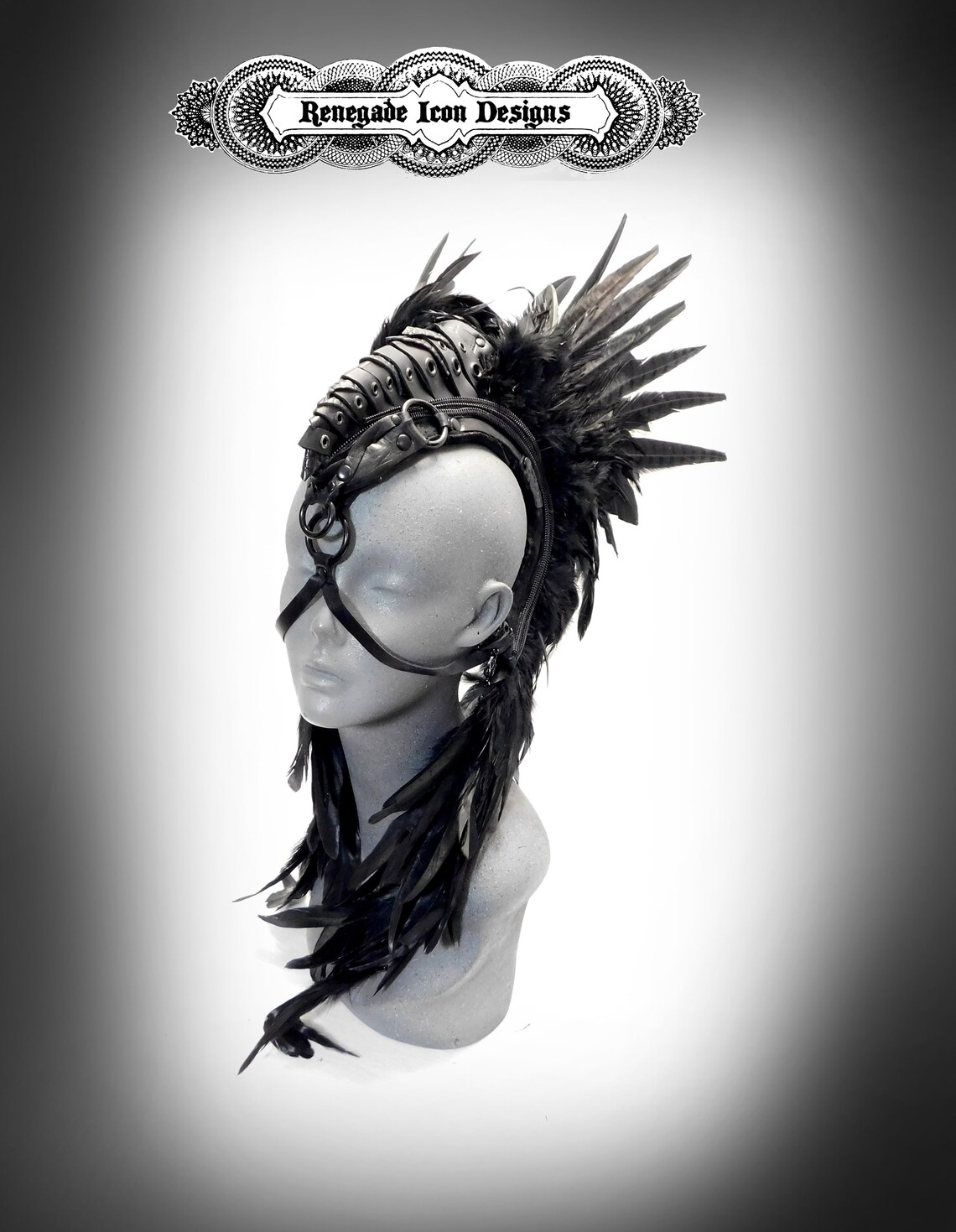 Mohawk Feather Headpieceshaman Headdresswarrior Mohawkwing - Etsy