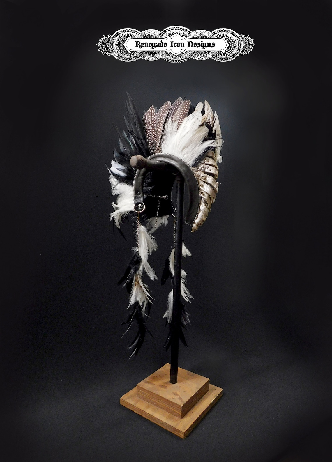Feather Mohawk,warrior Feather Headpiece,shaman Headdress,wing ...
