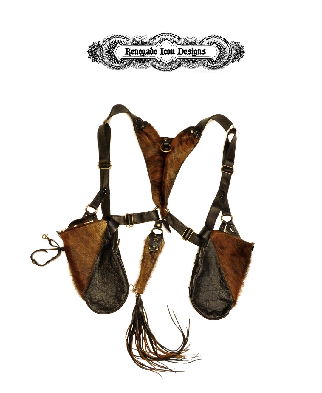 Harness Bag, Furry Holster Bag, Unique Totem Harness Pockets, Leather ...