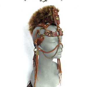 Savage, Roadkill Leather Mohawk, Wasteland Warrior Headpiece, Leather ...