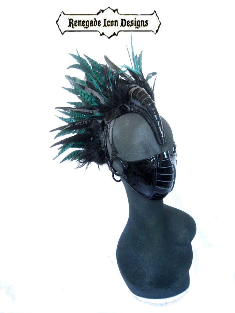 Mohawk Mens Head Piece Leather Feather Headdress Burning - Etsy