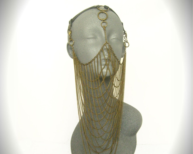 Unisex Leather Chain Veil, Exotic Face Jewerly,chain Veil,face Jewelry ...