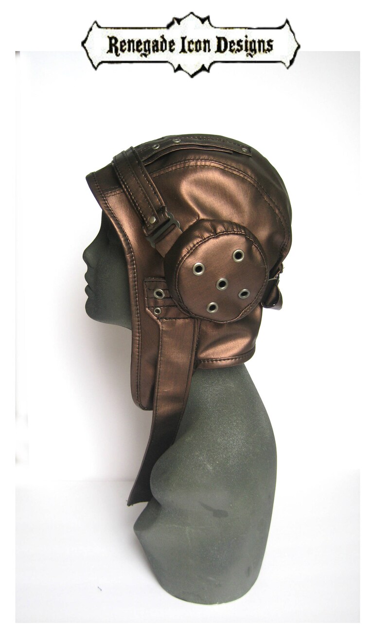 Aviator hat flight cap tank girl Copper Metallic | Etsy