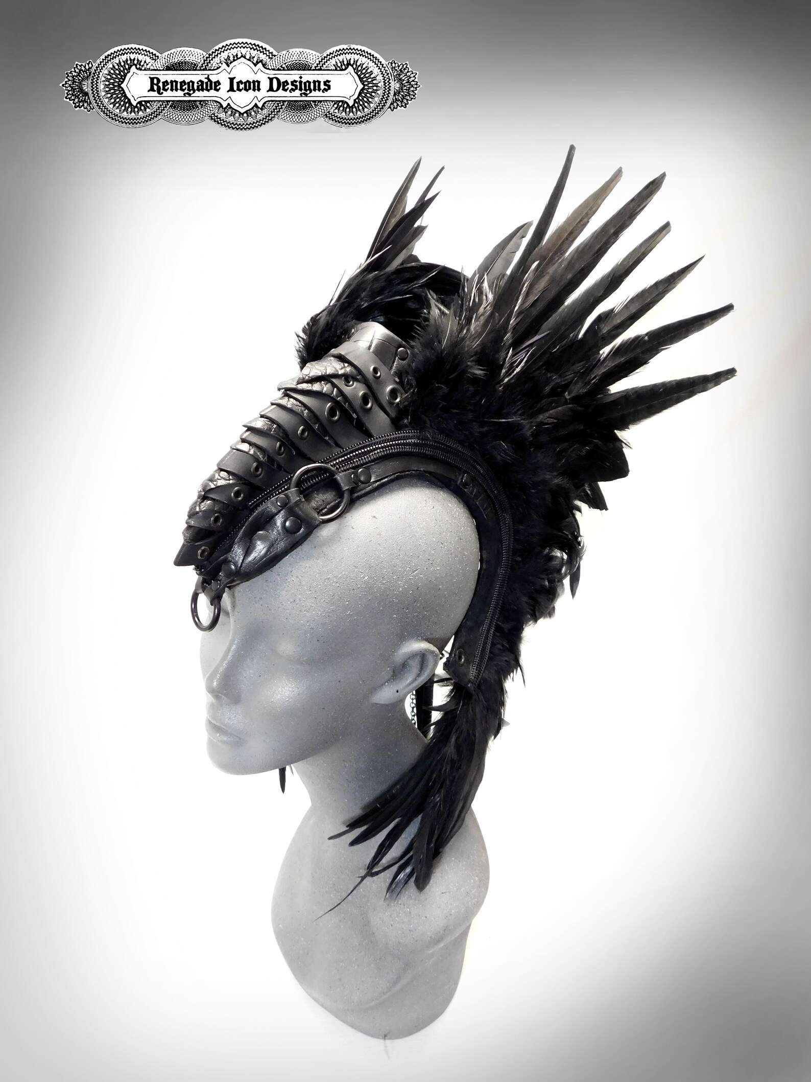 Mohawk Feather Headpieceshaman Headdresswarrior Mohawkwing - Etsy
