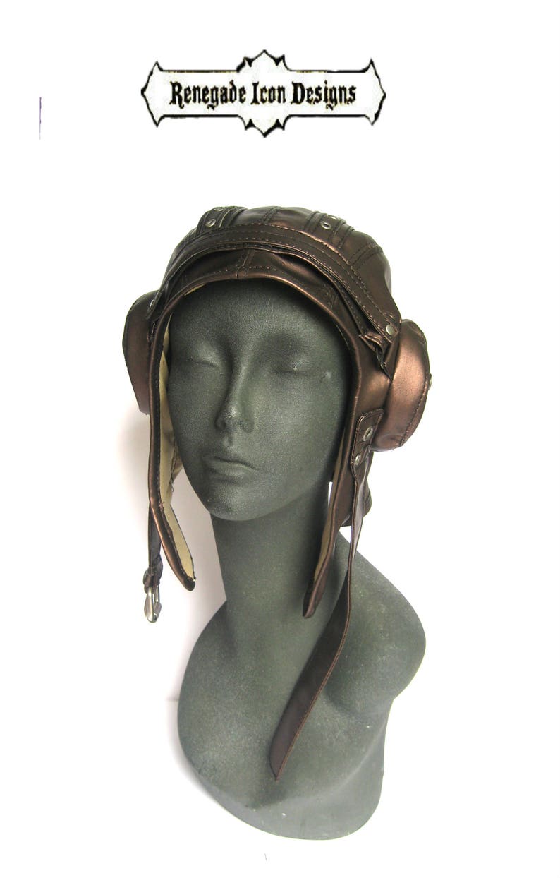 Aviator hat flight cap tank girl Copper Metallic | Etsy