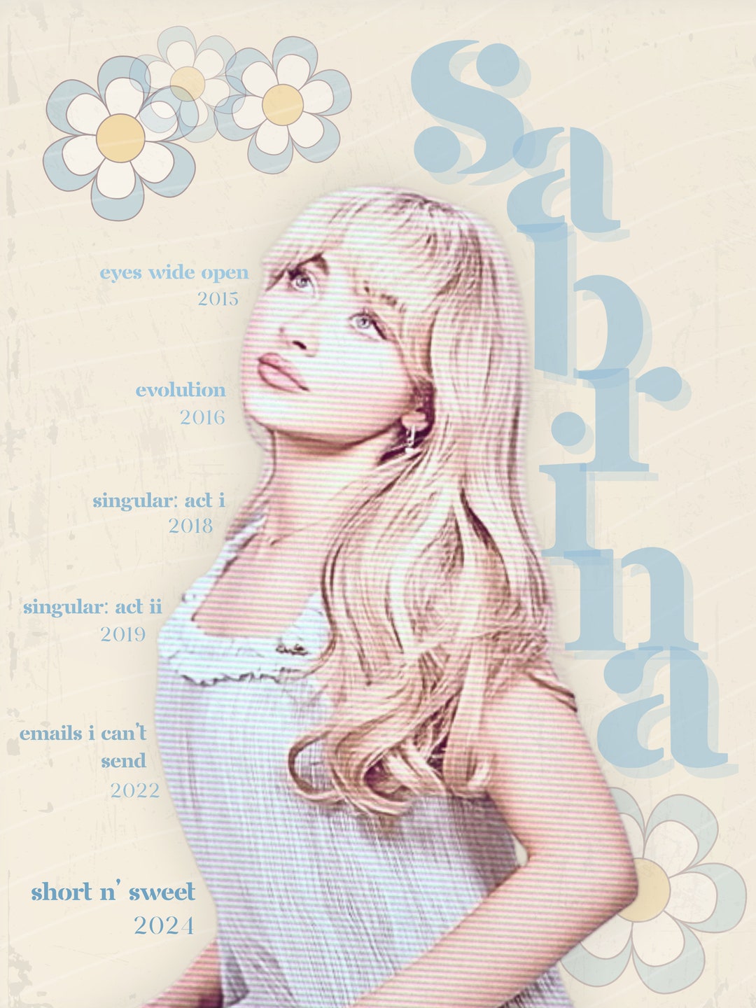 Retro/vintage Pastel Sabrina Carpenter Albums Digital Download Print ...