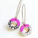 Wooden Hoops With Black and White Polka Dots - Etsy