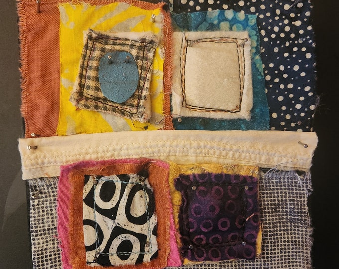 Mixed Media Fiber Collage Block - Etsy