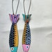 Painted Tin Fun Fish in Yellow, Black, Aqua and Pink - Etsy