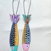 Painted Tin Fun Fish in Yellow, Black, Aqua and Pink - Etsy