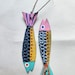 Painted Tin Fun Fish in Yellow, Black, Aqua and Pink - Etsy