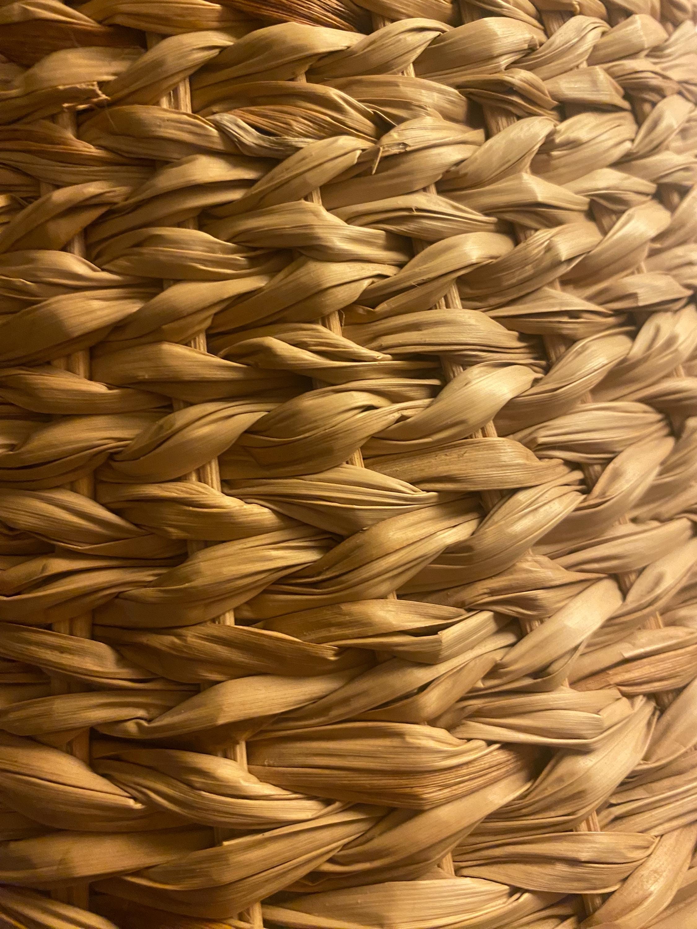 Vintage Wicker Water Hyacinth Spider Table Lamp Shade With Upholstered ...