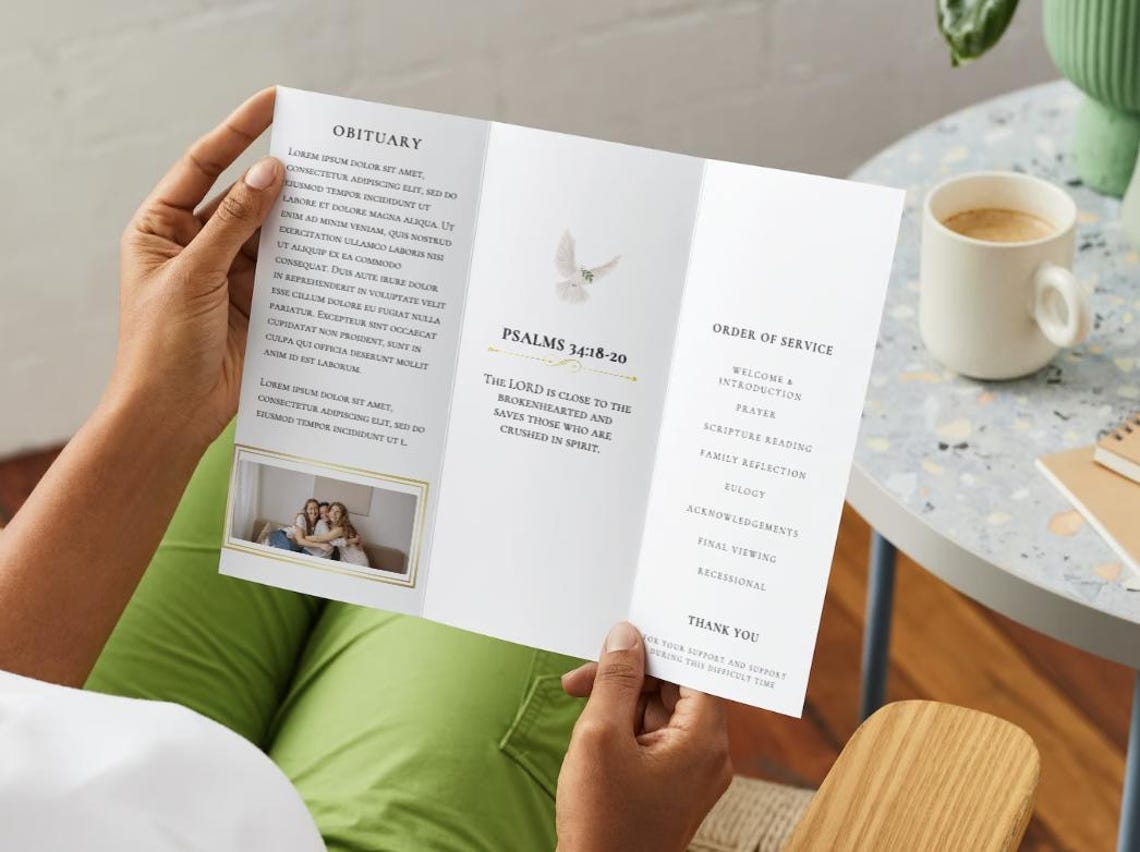 Editable Funeral Flyer Celebration of Life Funeral Brochure Funeral ...