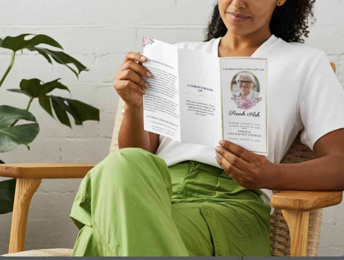 Editable Funeral Flyer Celebration of Life Funeral Brochure Funeral ...