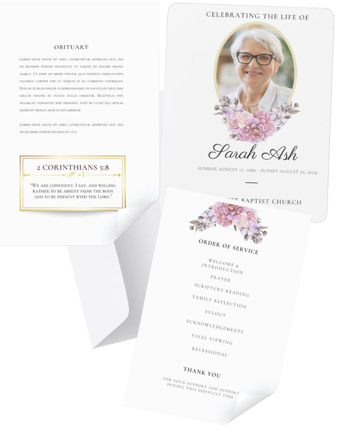 Editable Funeral Flyer Celebration of Life Funeral Brochure Funeral ...