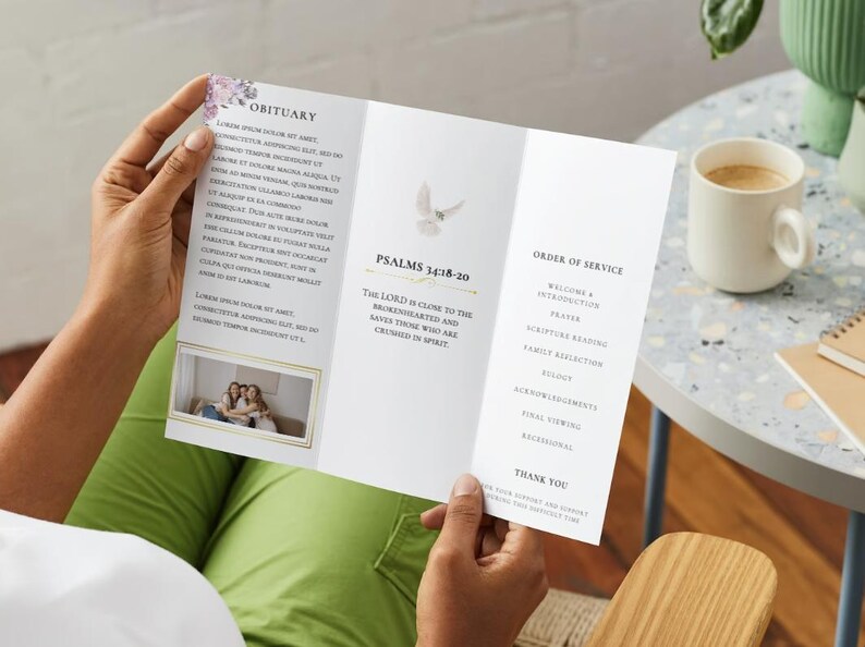 Editable Funeral Flyer Celebration of Life Funeral Brochure Funeral ...