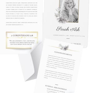 Editable Funeral Flyer Celebration of Life Funeral Brochure Funeral ...