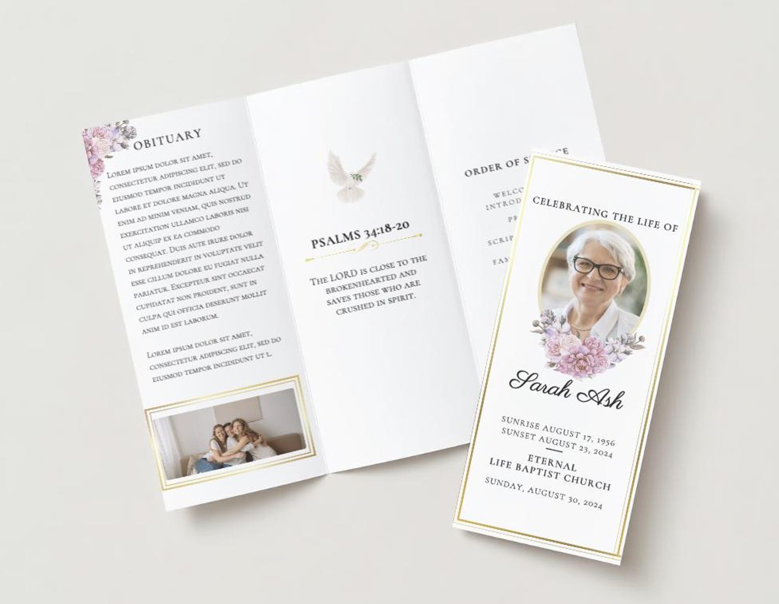 Editable Funeral Flyer Celebration of Life Funeral Brochure Funeral ...