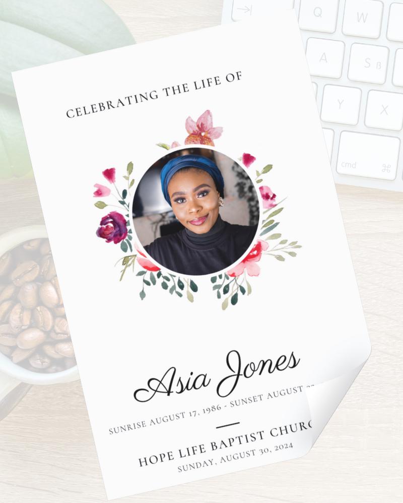 Editable Funeral Program Canva Template Funeral Handout Funeral ...