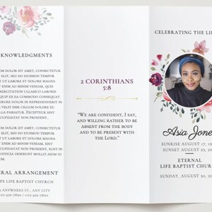 Editable Funeral Program Canva Template Funeral Handout Funeral ...