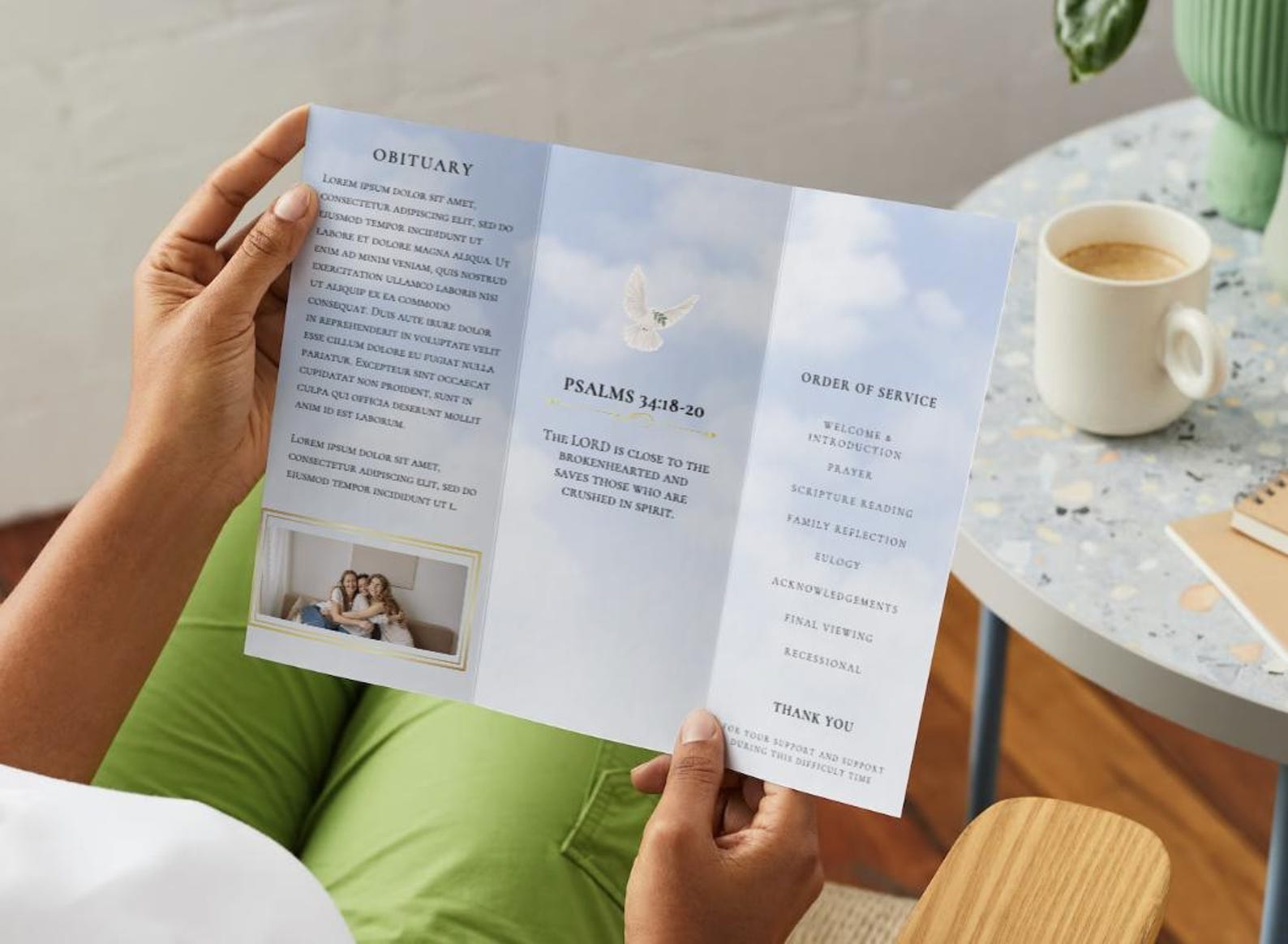 Editable Funeral Flyer Celebration of Life Funeral Brochure Funeral ...