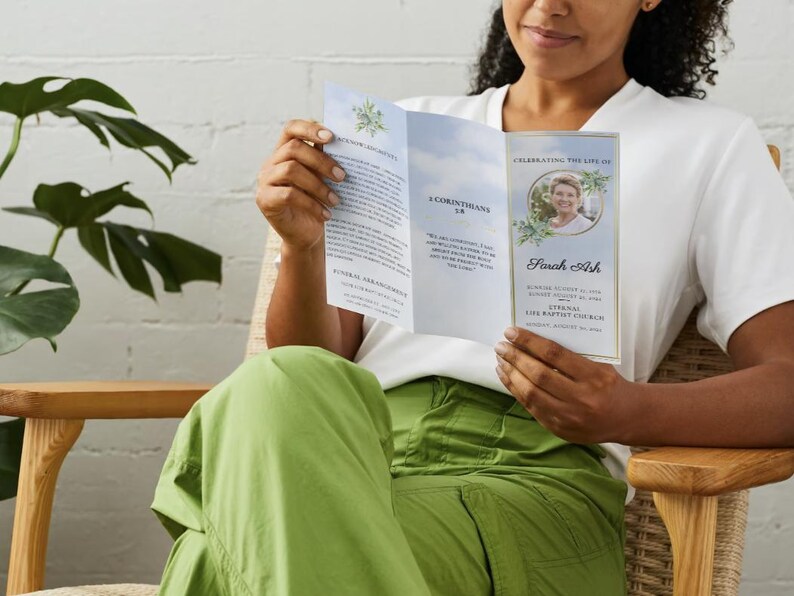 Editable Funeral Flyer Celebration of Life Funeral Brochure Funeral ...