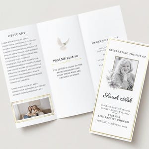 Editable Funeral Flyer Celebration of Life Funeral Brochure Funeral ...