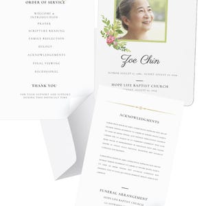 Editable Funeral Flyer Celebration of Life Funeral Brochure Funeral ...