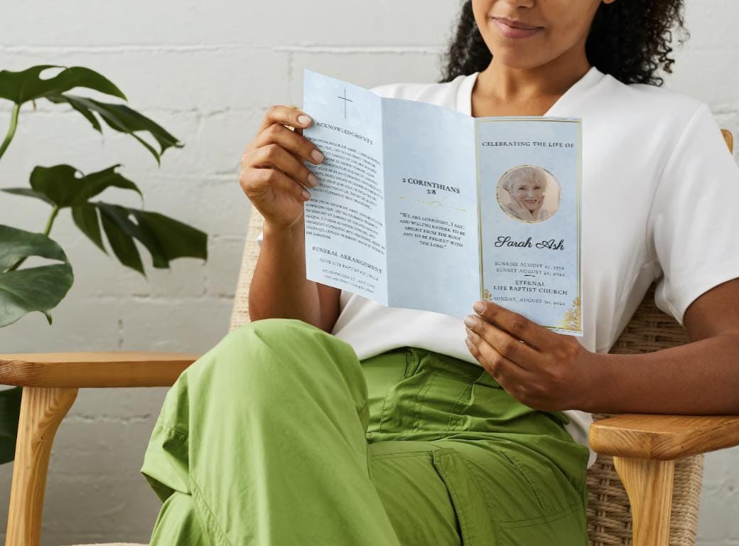 Editable Funeral Flyer Celebration of Life Funeral Brochure Funeral ...