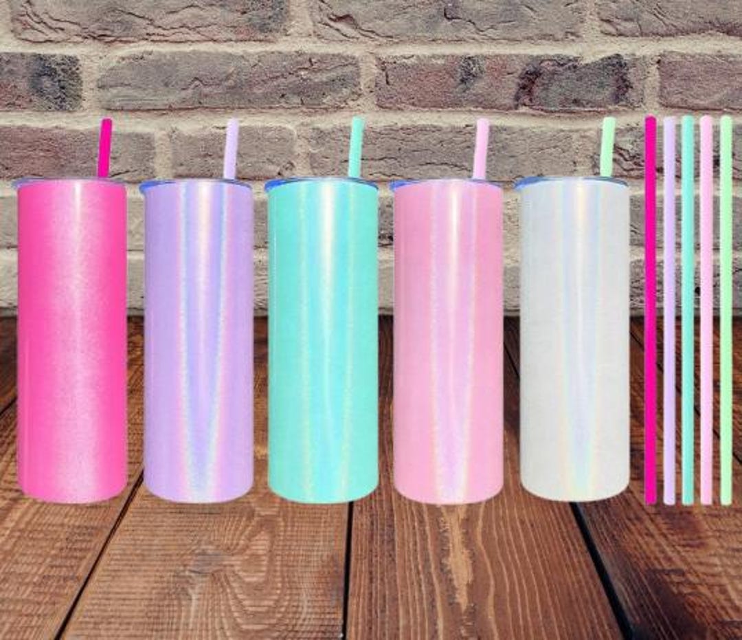 20oz Shimmer Sublimation Tumblers With Color Matching Straw - Etsy