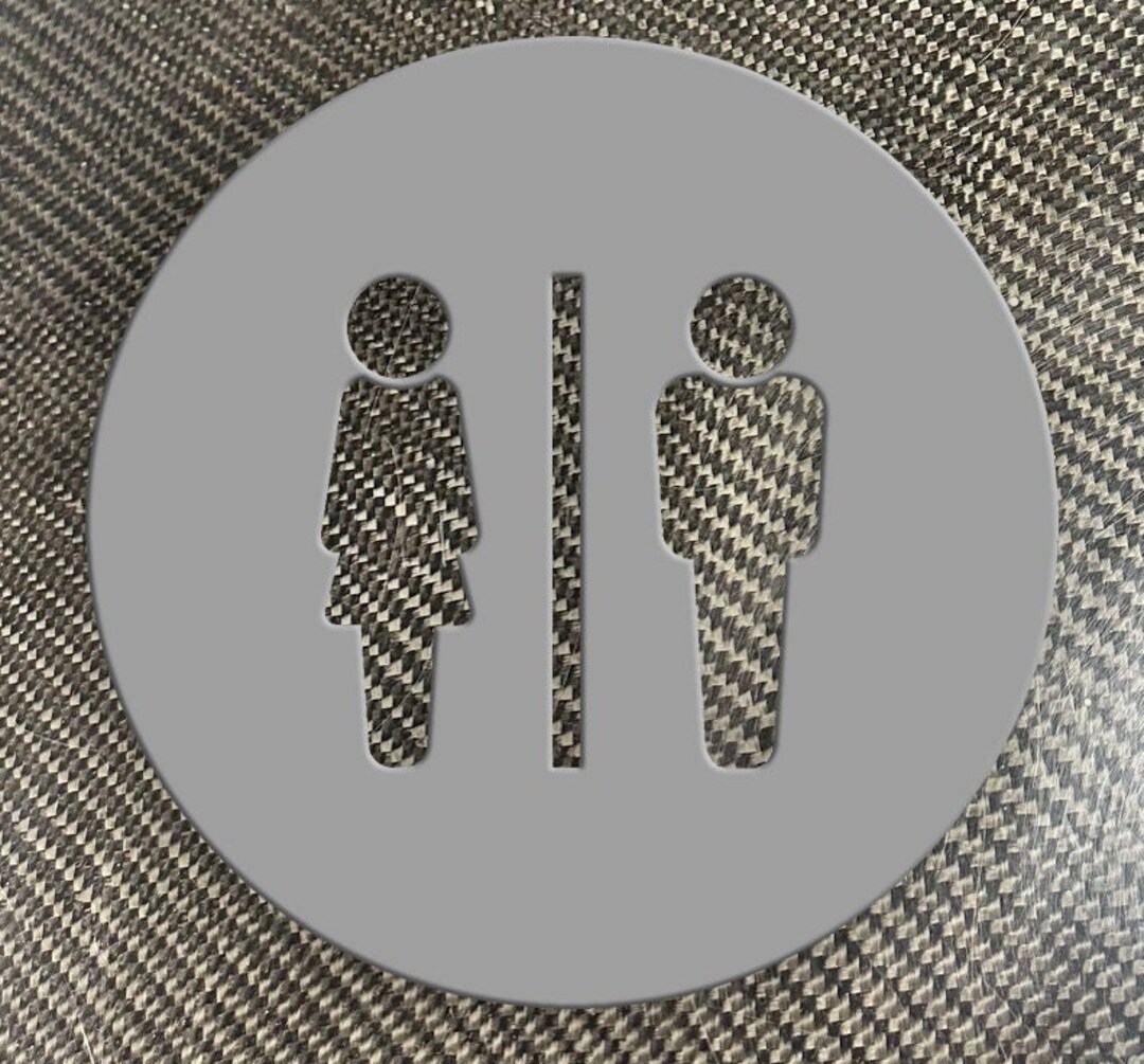 Metal Restroom Sign Round - Etsy