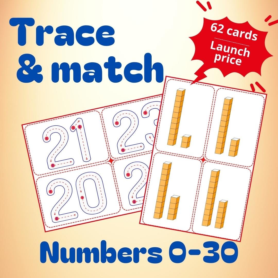 Printable Number Flashcards for Kids Learn Numbers 0-30 Play Cards ...