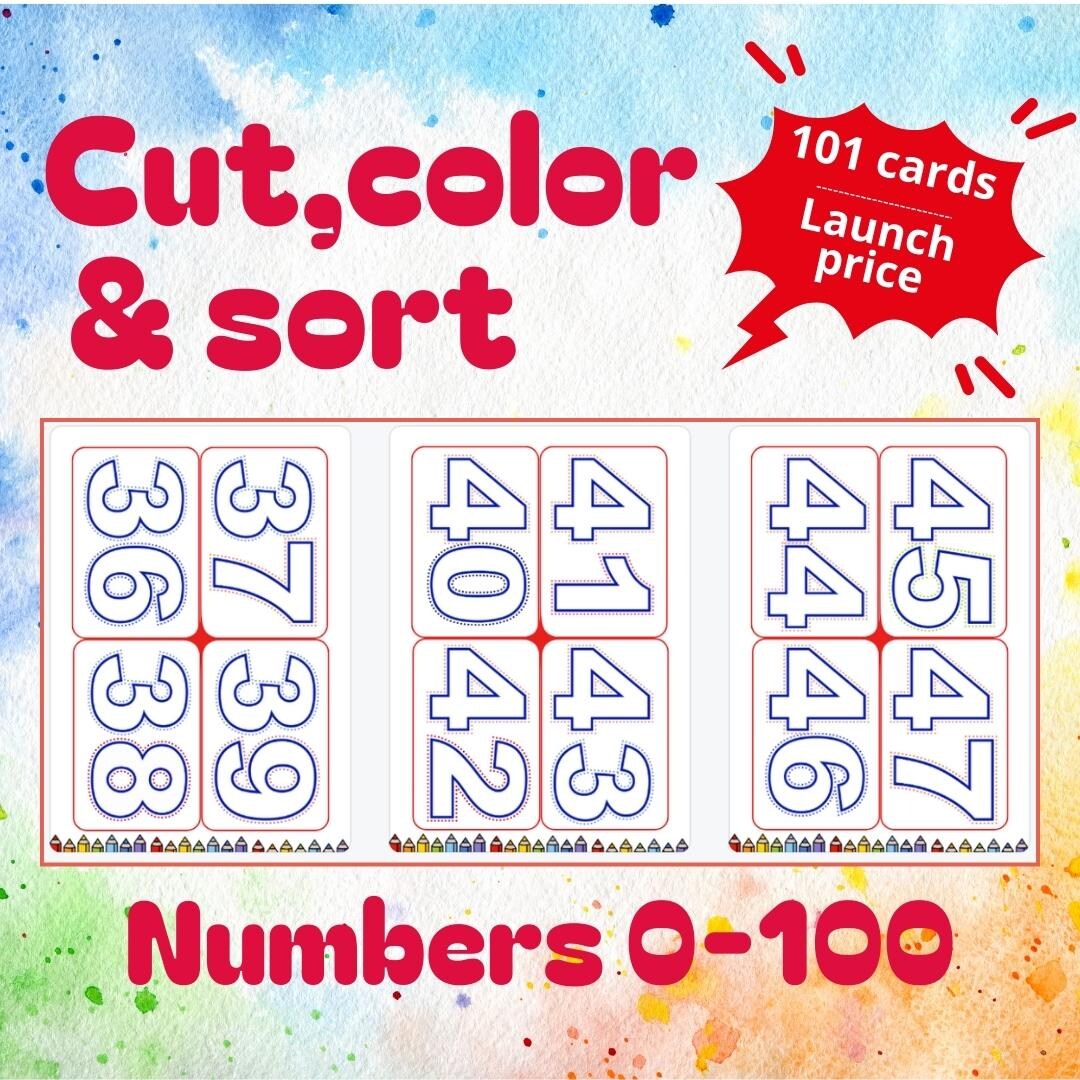 Printable Number Flashcards for Kids | Learn Numbers 0-100 | Fun ...