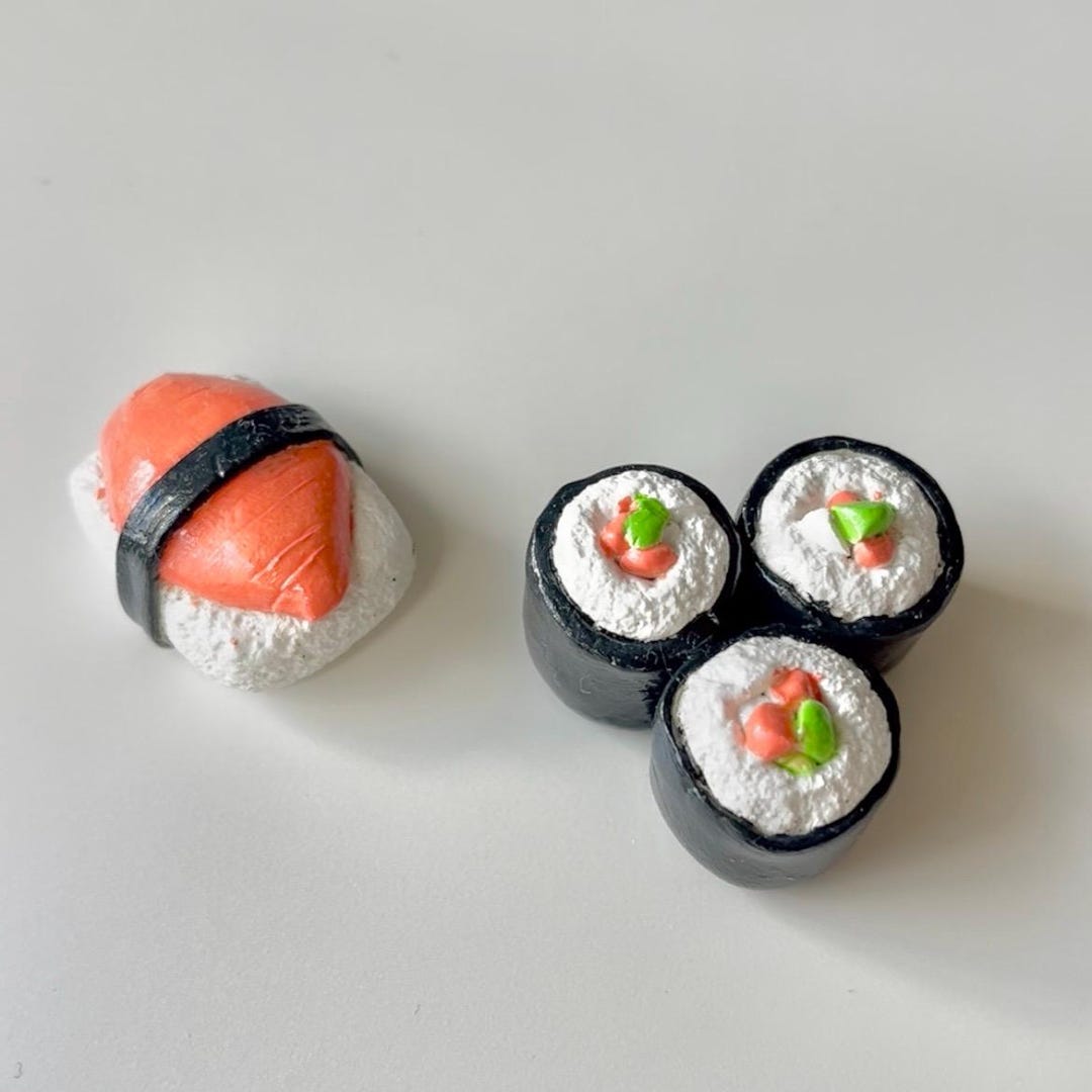 Handmade Sushi Clay Magnet Set - Etsy