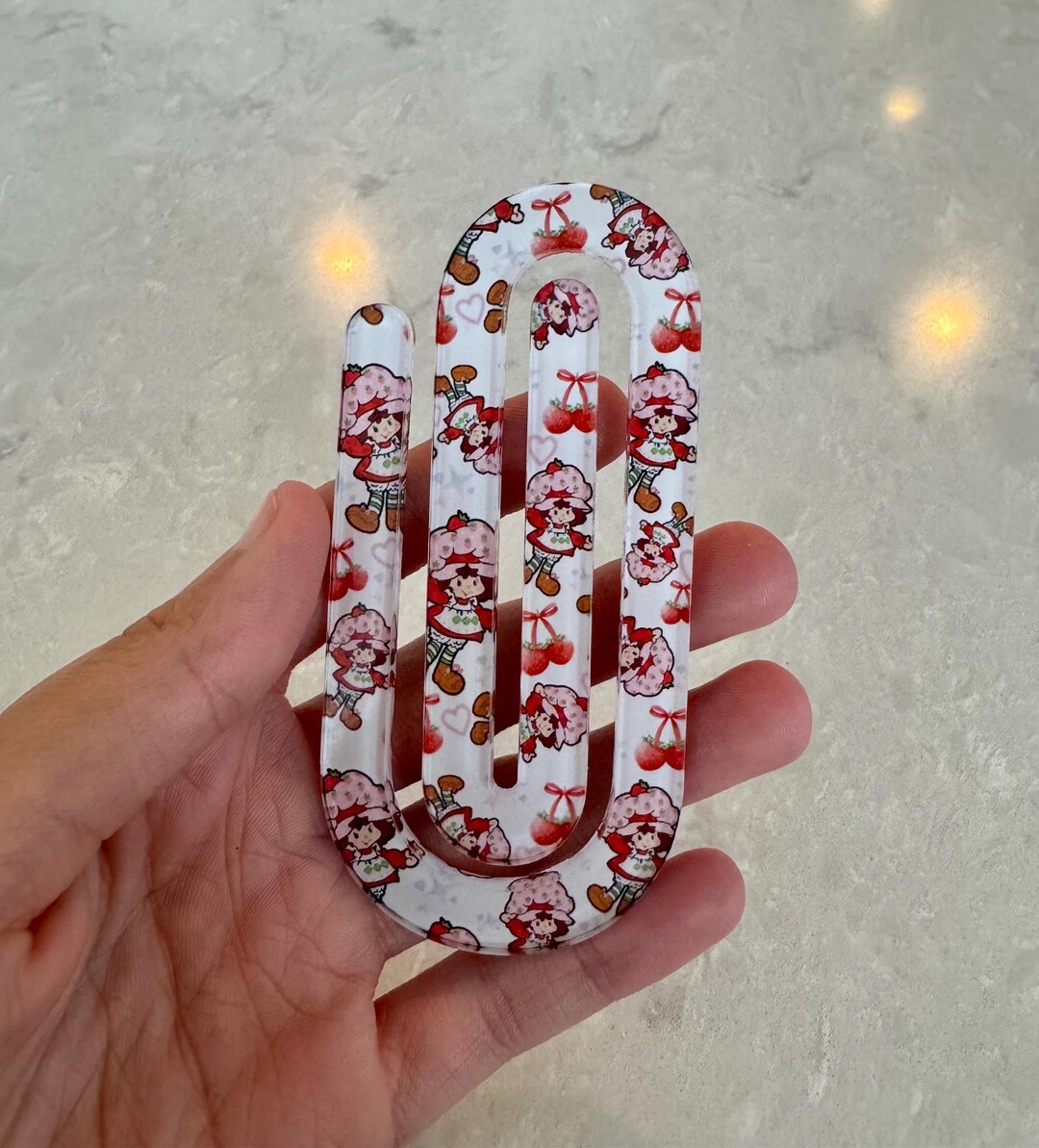 Jumbo White Strawberry Girl Paperclip/bookmark, 2"x4" Paperclip ...