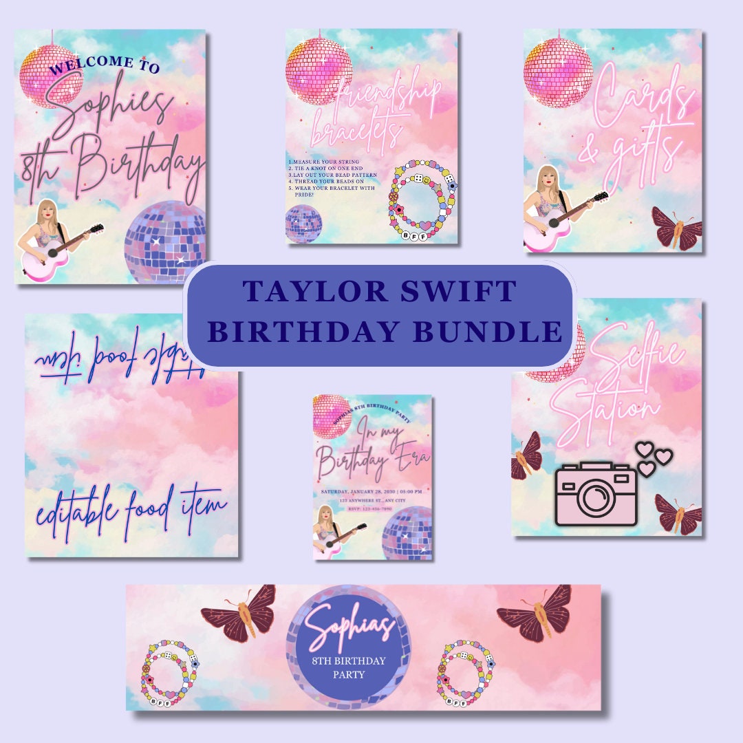 Taylor Swift Birthday Signs Digital 8x10s Friendship Bracelets Swiftie ...