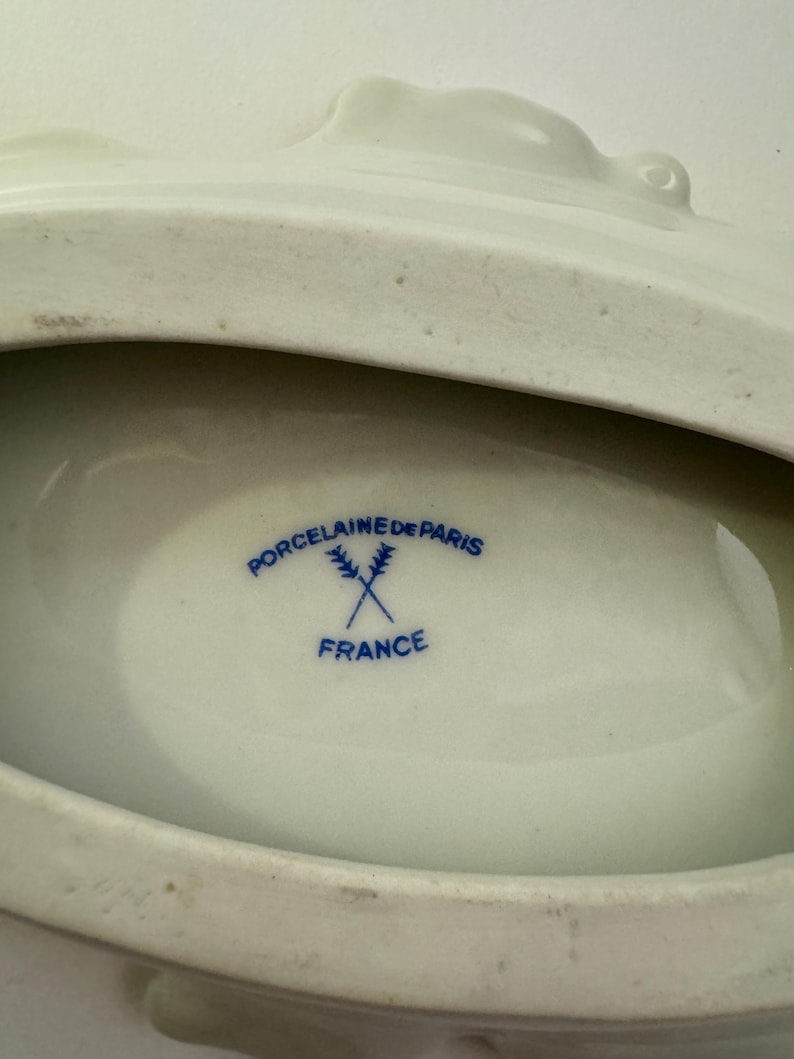 Vintage Porcelaine De Paris France White With Gold Trim Dish. - Etsy
