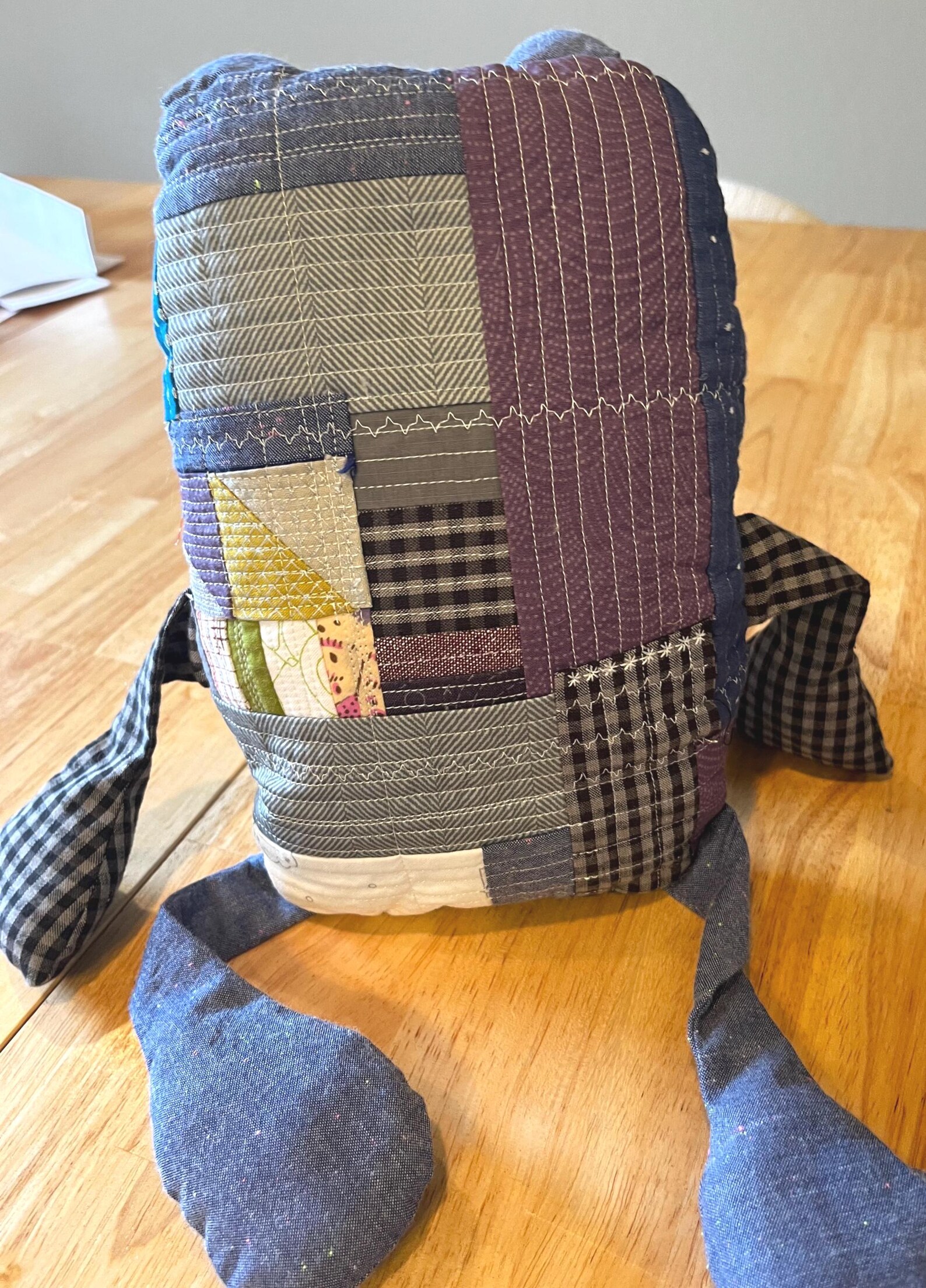 Scrappy Monster Stuffed Toy | Vintage Linen, Handmade, Unique Gift ...