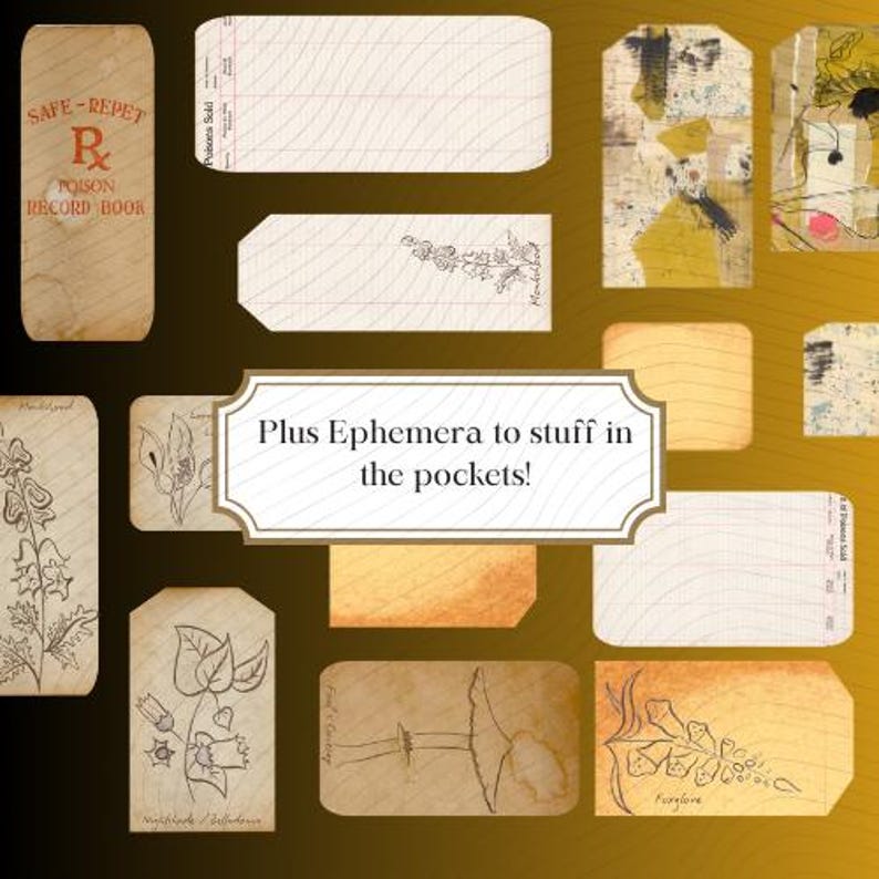 Poison Ledger Folio Kit | Digital Download | Junk Journal Complete Kit ...