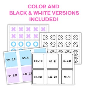 Fun Math Game Fifth Grade Math Adding and Subtracting Decimals Tic Tac ...