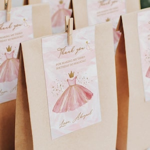 Princess Birthday Thank You Tags, Girls Once Upon a Time Fairytale ...