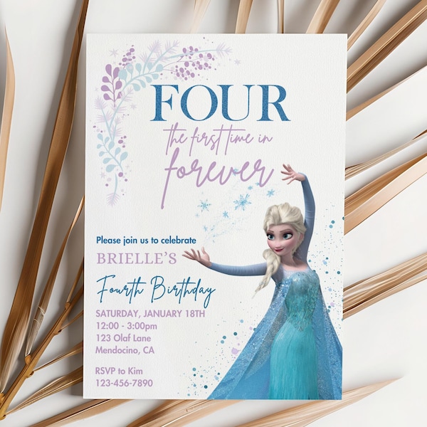Anna Elsa 4th Birthday Invitation - Etsy