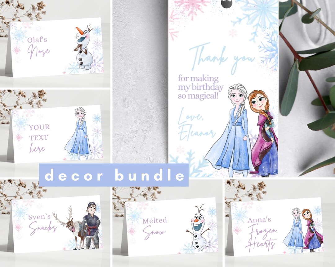 Frozen Birthday Decor Signs, Princess Elsa Anna Olaf Party, 2nd 3rd 4th ...