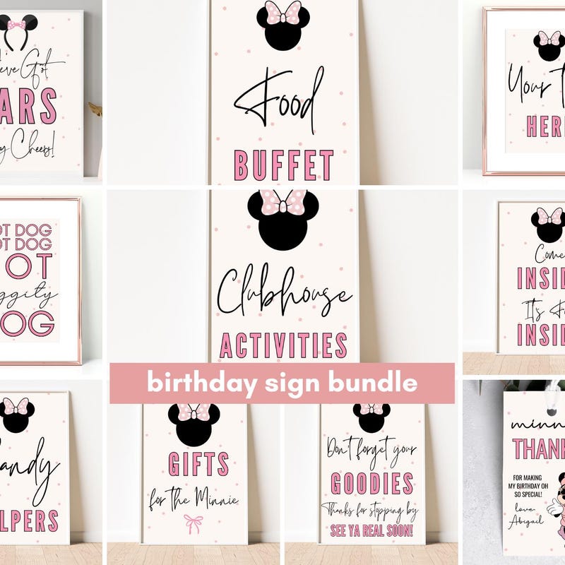 Minnie Mouse Party Signs - Etsy