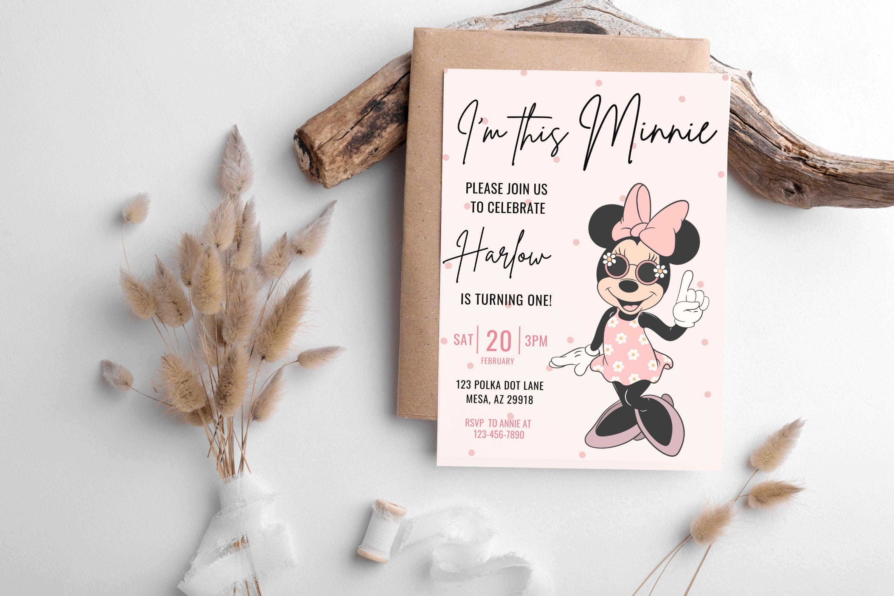 Minnie 1st Birthday Invitation, Minnie Mouse Party, First Bday Invite ...